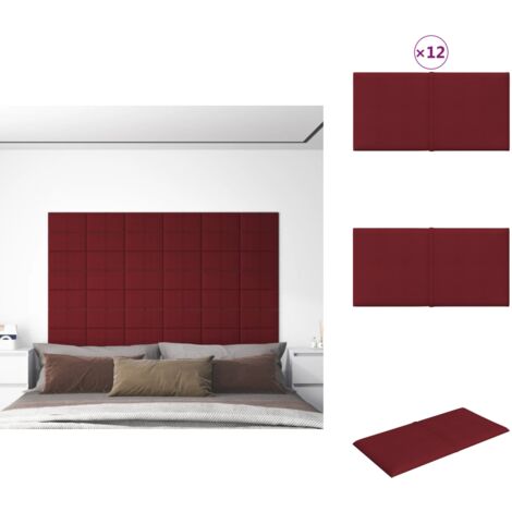 Wandpaneele 12 Stk. Weinrot 30x15 cm Stoff 0,54 m² - Wanddeko ...