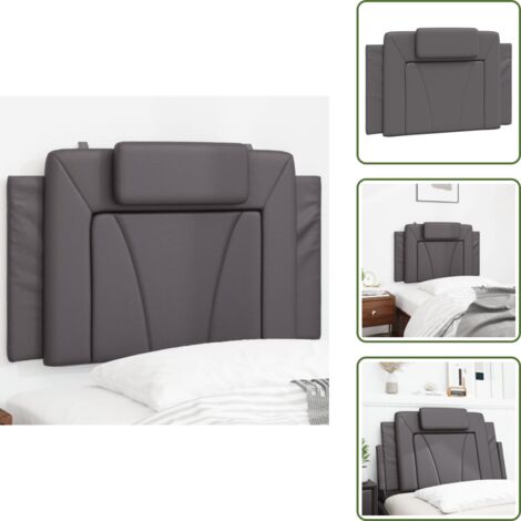 The Living Store Kopfteil-Kissen Grau 90 cm Kunstleder - Kopfteil ...