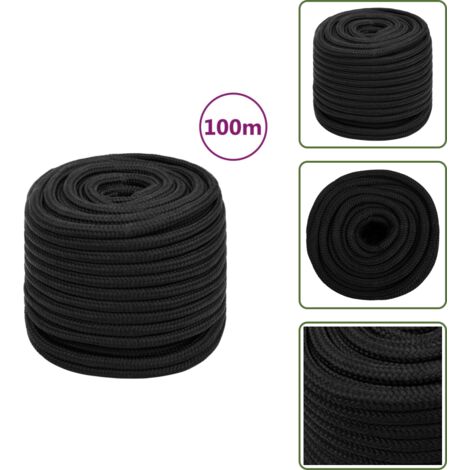 The Living Store Bootsseil Schwarz 18 mm 100 m Polypropylen - Bootsseil ...