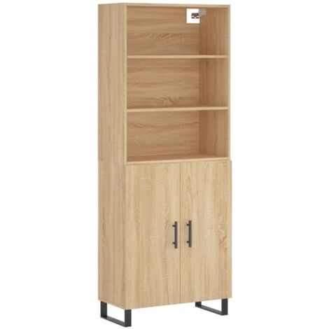 Sideboards - Living Highboard Sonoma-Eiche 69,5x34x180 cm Holzwerkstoff