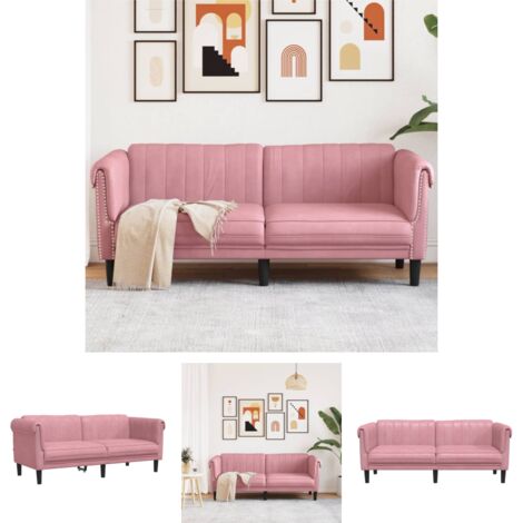The Living Store Sofa 2-Sitzer Rosa Samt - Sofas