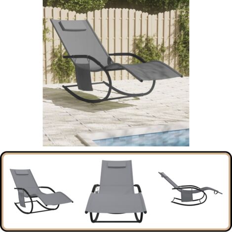 Schaukelliege Grau Stahl und Textilene - Gartensauna - Liegeplatz Im ...