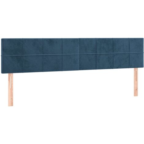 Kopfteile 2 Stk. Dunkelblau 100x5x78/88 cm Samt - Bettkopfteile ...