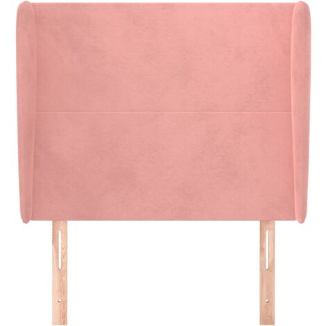 Kopfteil mit Ohren Rosa 93x23x118/128 cm Samt - Samt Kopfteil - Rosa ...