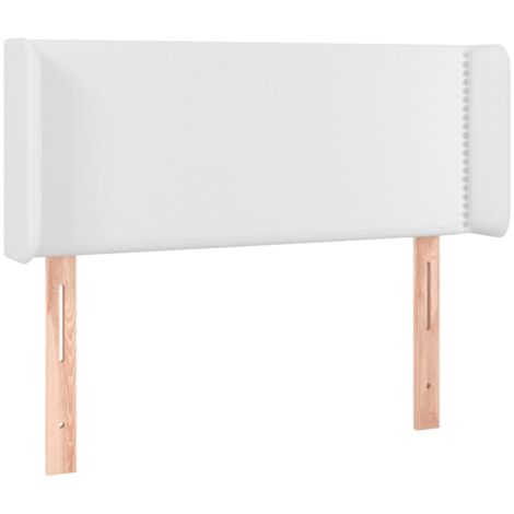 Kopfteil mit Ohren Weiß 83x16x78/88 cm Kunstleder - Bettkopfteil ...