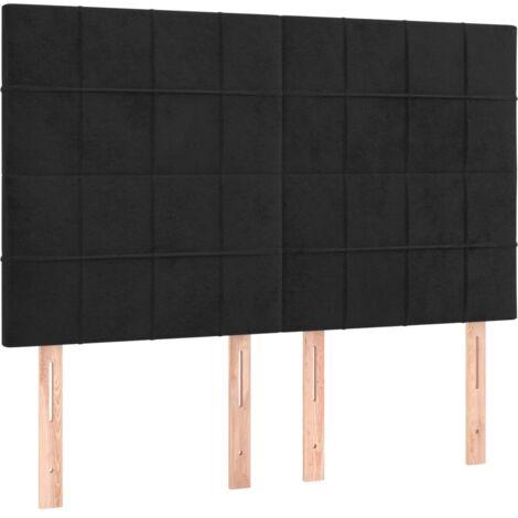 Kopfteile 4 Stk. Schwarz 72x5x78/88 cm Samt - Bettkopfteile - Samtbett ...