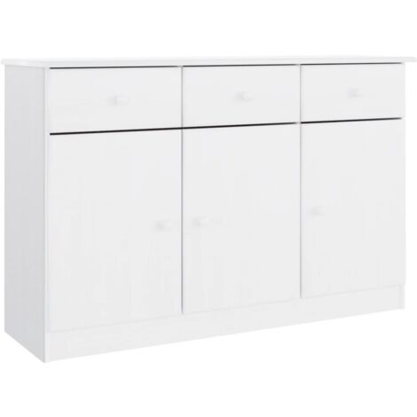 Sideboard ALTA Weiß 112x35x73 cm Massivholz Kiefer - Schreibtisch ...