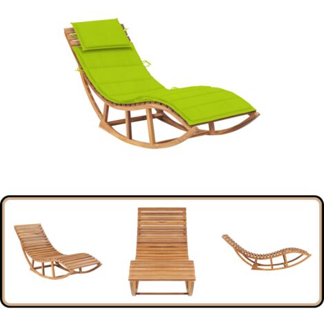 Schaukelliege mit Auflage Massivholz Teak - Sonnenliege - Gartenliege ...