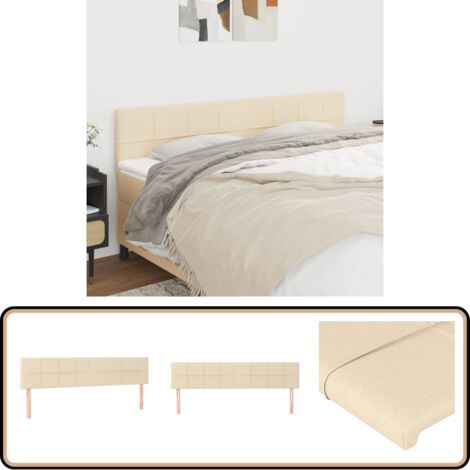 Kopfteile 2 Stk. Creme 90x5x78/88 cm Stoff - Bettkopfteile ...