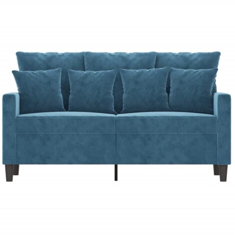 2-Sitzer-Sofa Blau 120 cm Samt - Samtsofa - Couch Blau - Wohnzimmersofa ...