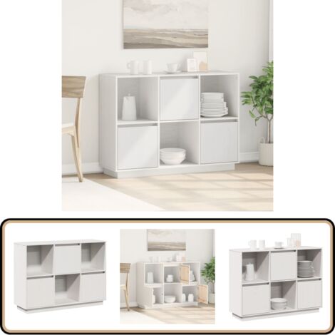 Sideboard Weiß 110,5x35x80 cm Massivholz Kiefer - Schreibtisch ...