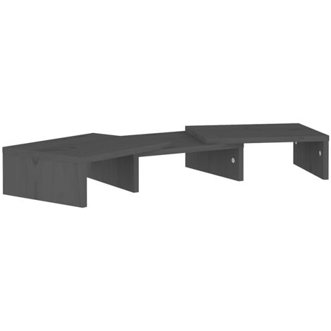 Monitorständer Grau 60x24x10,5 cm Massivholz Kiefer - Monitorständer ...