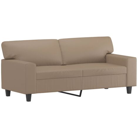 2-Sitzer-Sofa Cappuccino-Braun 140 cm Kunstleder - Couch - 2er Sessel ...