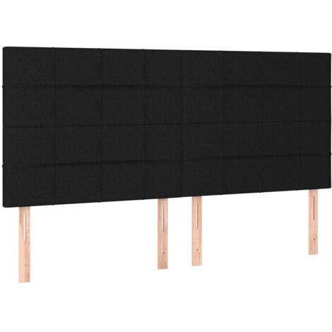 Kopfteile 4 Stk. Schwarz 100x5x78/88 cm Stoff - Bettkopfteile ...