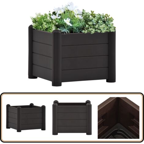 Garten-Hochbeet PP Anthrazit 43x43x35 cm - Hochbeet - Gartenhochbeet ...