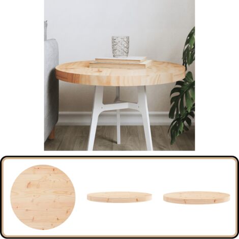Tischplatte Rund Ø50x3 cm Massivholz Kiefer - Holztischplatte ...