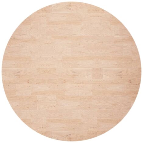 Runde Tischplatte Ø70x4 cm Unbehandeltes Massivholz Eiche - Runde ...