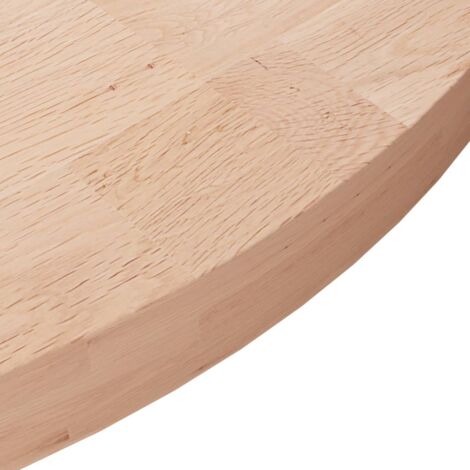 Runde Tischplatte Ø70x4 cm Unbehandeltes Massivholz Eiche - Runde ...