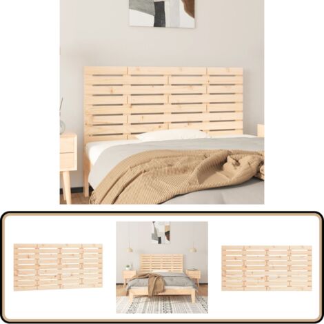 Wand-Kopfteil 126x3x63 cm Massivholz Kiefer - Holz Kopfteil ...