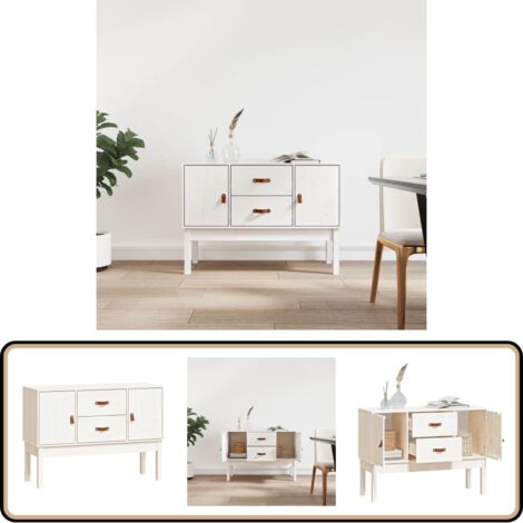 Sideboard Weiß 110x40x78 cm Massivholz Kiefer - Sideboard ...