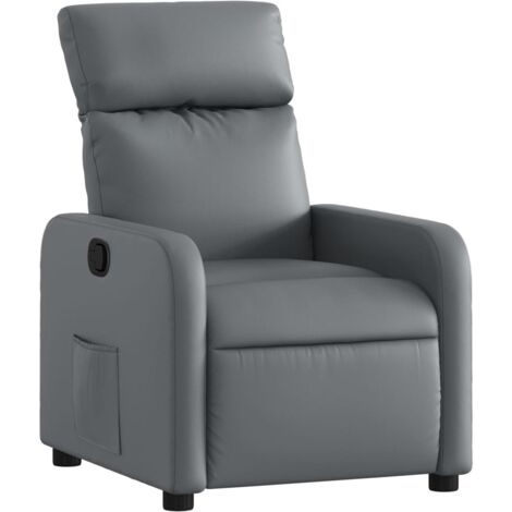 Relaxsessel Grau Kunstleder - Komfortsessel - Relaxsessel - Lounge ...