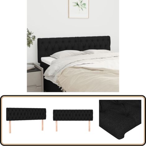 Kopfteile 2 Stk. Schwarz 80x7x78/88 cm Stoff - Bettkopfteile - Kopfteil ...