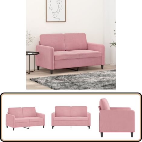 vidaXL 2-Sitzer-Sofa Rosa 120 cm Samt