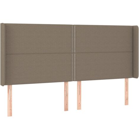 Kopfteil mit Ohren Taupe 163x16x118/128 cm Stoff - Bettkopfteil ...