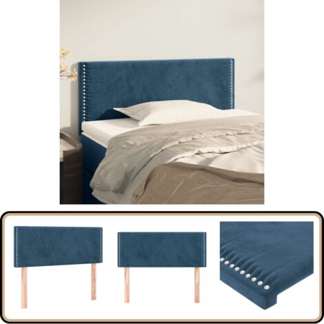 Kopfteil Dunkelblau 90x5x78/88 cm Samt - Samt Kopfteil - Bett-Kopfteil ...