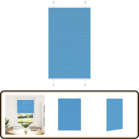 vidaXL Plissee Blau 75x100 cm Stoffbreite 74,4 cm Polyester