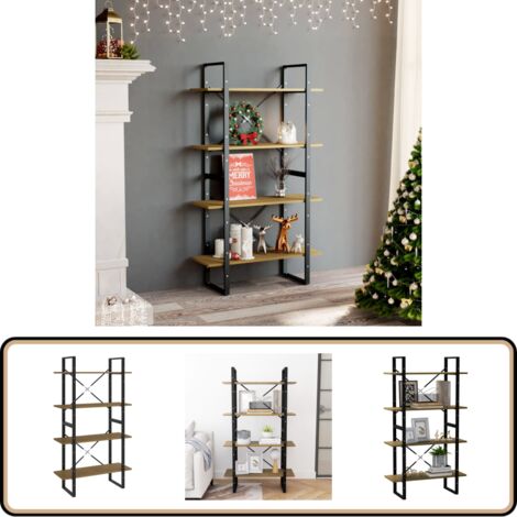 Bücherregal 4 Fächer 80x30x140 cm Massivholz Kiefer - Industrielles ...