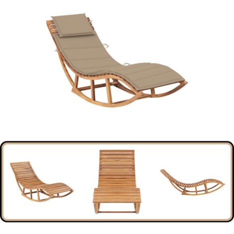 Schaukelliege mit Auflage Massivholz Teak - Sonnenliege - Gartenliege ...