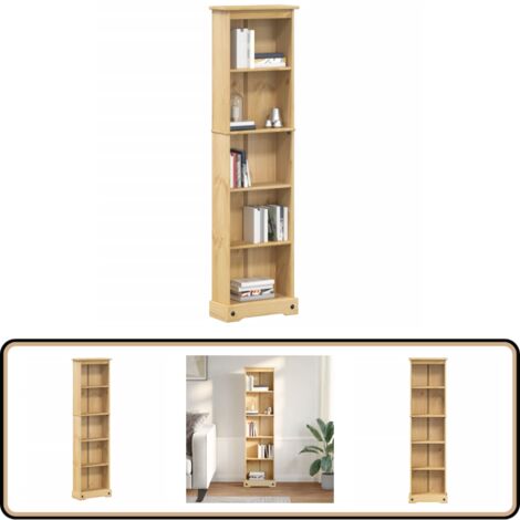 Bücherregal Corona 46x20x170 cm Massivholz Kiefer - Holz Regal - Buche ...
