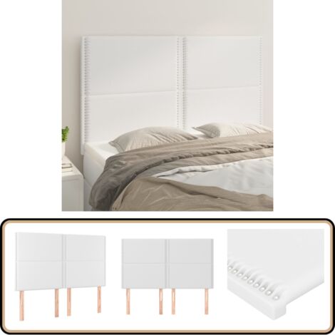 Kopfteile 4 Stk. Weiß 72x5x78/88 cm Kunstleder - Bettkopfteile ...