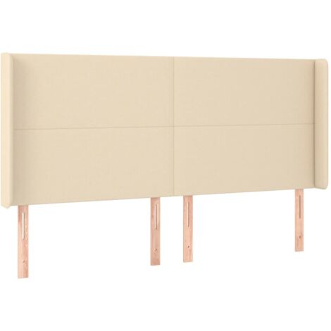 LED Kopfteil Creme 163x16x118/128 cm Stoff - LED Kopfteil - Bett ...