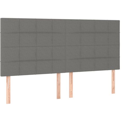 Kopfteile 4 Stk. Dunkelgrau 100x5x78/88 cm Stoff - Bettkopfteile ...
