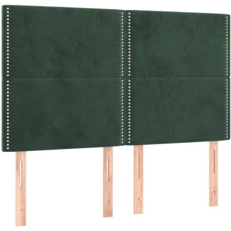 Kopfteile 4 Stk. Dunkelgrün 72x5x78/88 cm Samt - Bettkopfteile ...