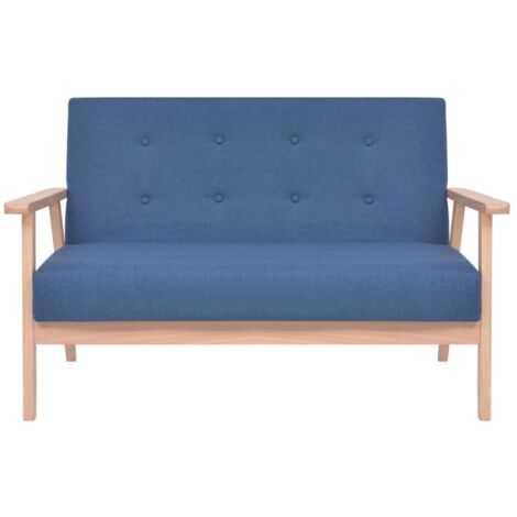 2-Sitzer-Sofa Stoff Blau - 2-Sitzer Sofa - Couch Blau - Wohnzimmersofa ...