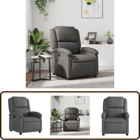 Relaxsessel Grau Kunstleder - Komfortabler Sessel - Relaxsessel ...