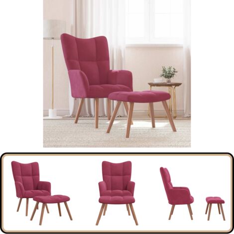 Relaxsessel mit Hocker Weinrot Samt - Sessel - Wohnraumgestaltung ...