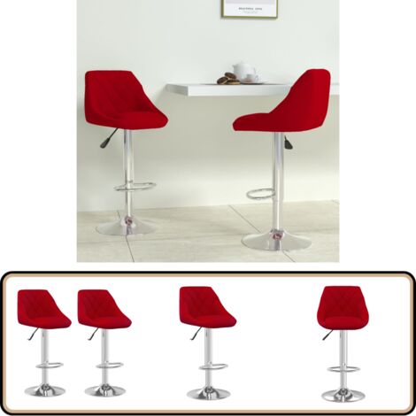 Barhocker 2 Stk. Weinrot Samt - Weinroter Barhocker - Samtsitz ...