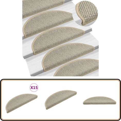 Treppenmatten Selbstklebend Sisal-Look 15 Stk 56x17x3 Hellgrün ...