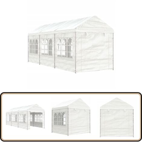 Pavillon mit Dach Weiß 6,69x2,28x2,69 m Polyethylen - Pavillon ...