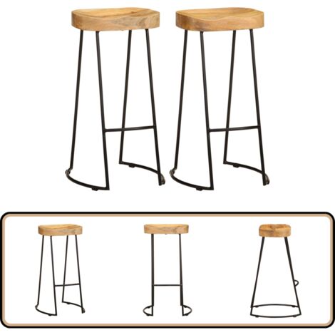Barhocker 2 Stk. Mango Massivholz - Barhocker - Mangoholz ...