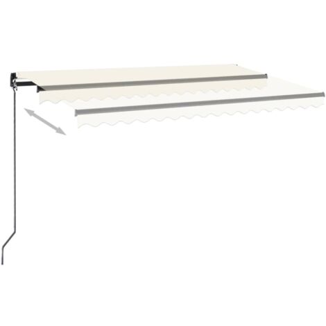 Markise Manuell Einziehbar 450x350 cm Creme - Versenkbare Markise ...