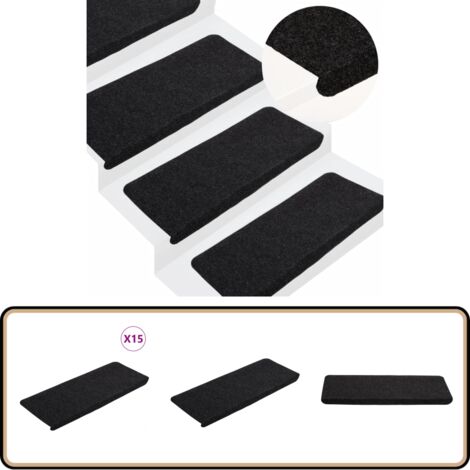 Stufenmatten Selbstklebend 15 Stk. 65x24,5x3,5 cm Schwarz ...