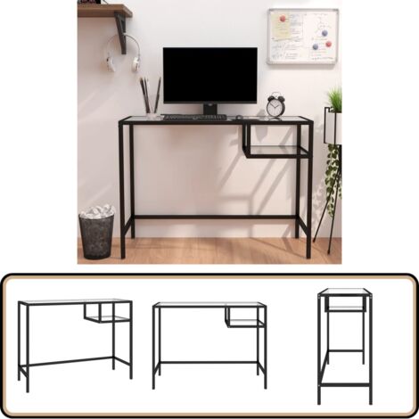 Computertisch Transparent 100x36x74 cm Glas - PC-Tisch - Schreibtisch ...