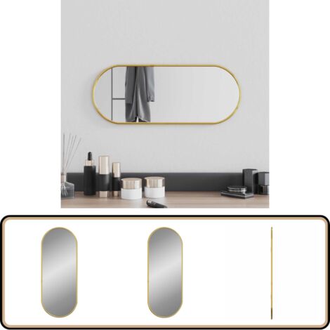 Wandspiegel Golden 50x20 cm Oval - Wandspiegel - Goldener Spiegel ...