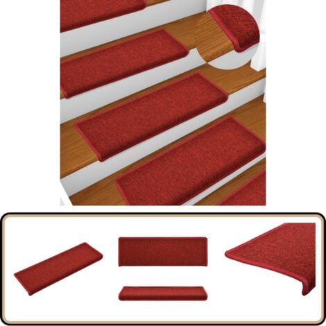 Teppich-Treppenstufen 15 Stk. 65x21x4 cm Rot - Teppich Für Treppen ...