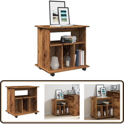 vidaXL Rollcontainer Altholz-Optik 60x45x60 cm Holzwerkstoff